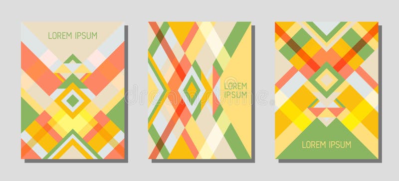 Cover Page Layout Vector Template Geometric Design with Triangles and ...