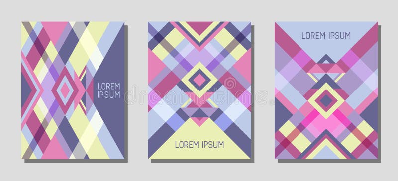 Cover Page Layout Vector Template Geometric Design with Triangles and ...