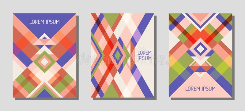 Cover Page Layout Vector Template Geometric Design with Triangles and ...