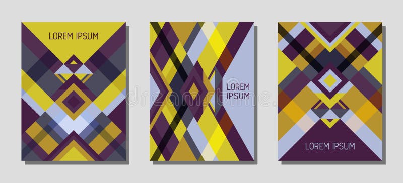 Cover Page Layout Vector Template Geometric Design with Triangles and ...