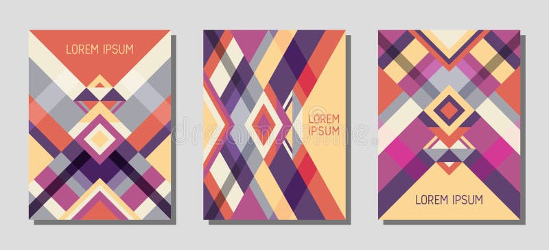 Cover Page Layout Vector Template Geometric Design with Triangles and ...