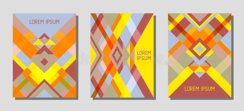 Cover Page Layout Vector Template Geometric Design with Triangles and ...