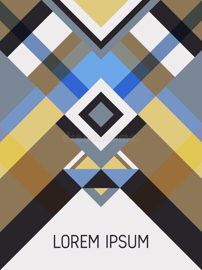 Cover Page Layout Vector Template Geometric Design with Triangles and ...