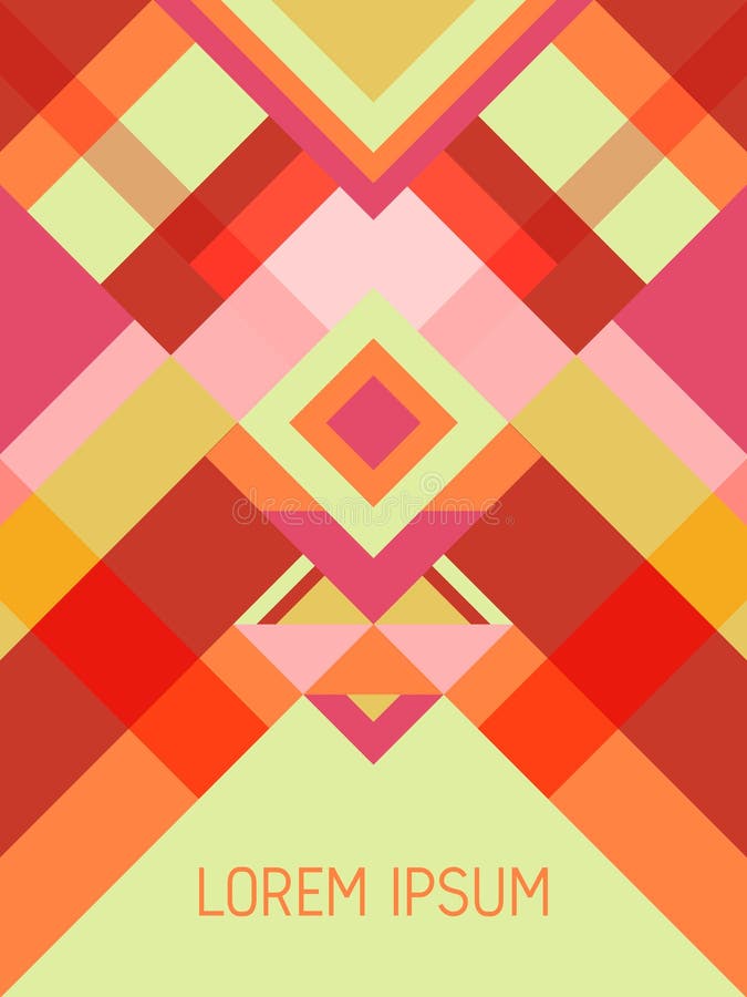 Cover Page Layout Vector Template Geometric Design with Triangles and ...