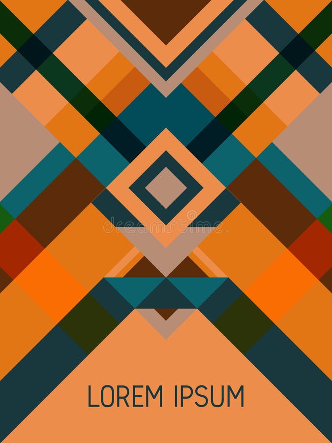 Cover Page Layout Vector Template Geometric Design with Triangles and ...