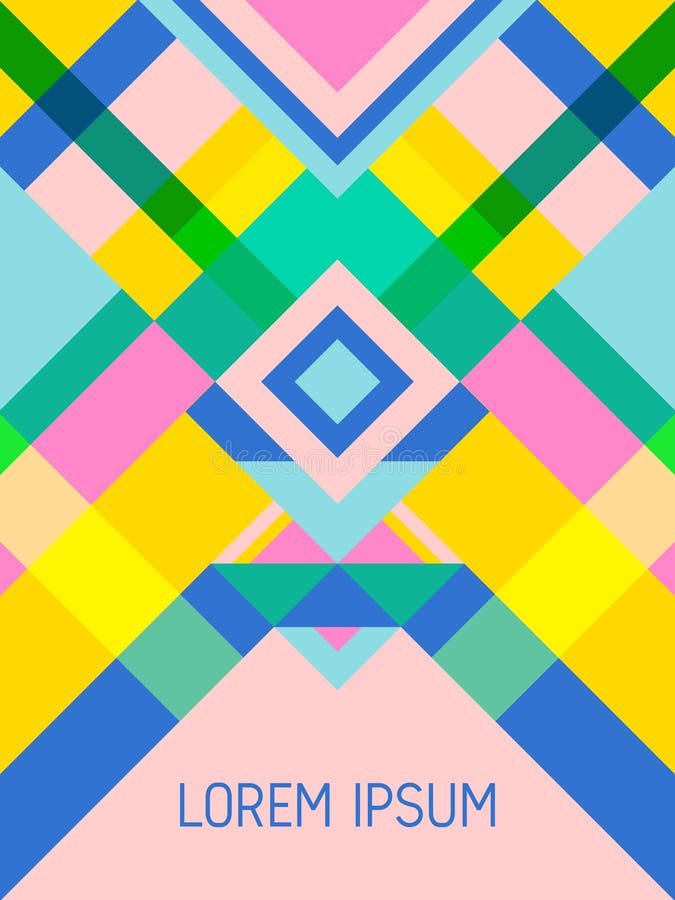 Cover Page Layout Vector Template Geometric Design with Triangles and ...