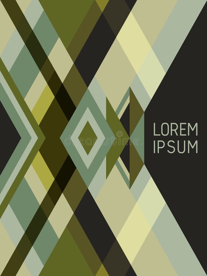 Cover Page Layout Vector Template Geometric Design with Triangles and ...