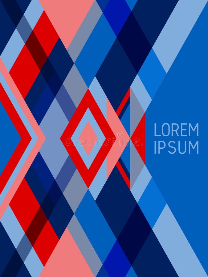 Cover Page Layout Vector Template Geometric Design with Triangles and ...