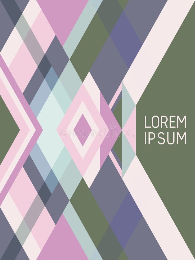 Cover Page Layout Vector Template Geometric Design with Triangles and ...