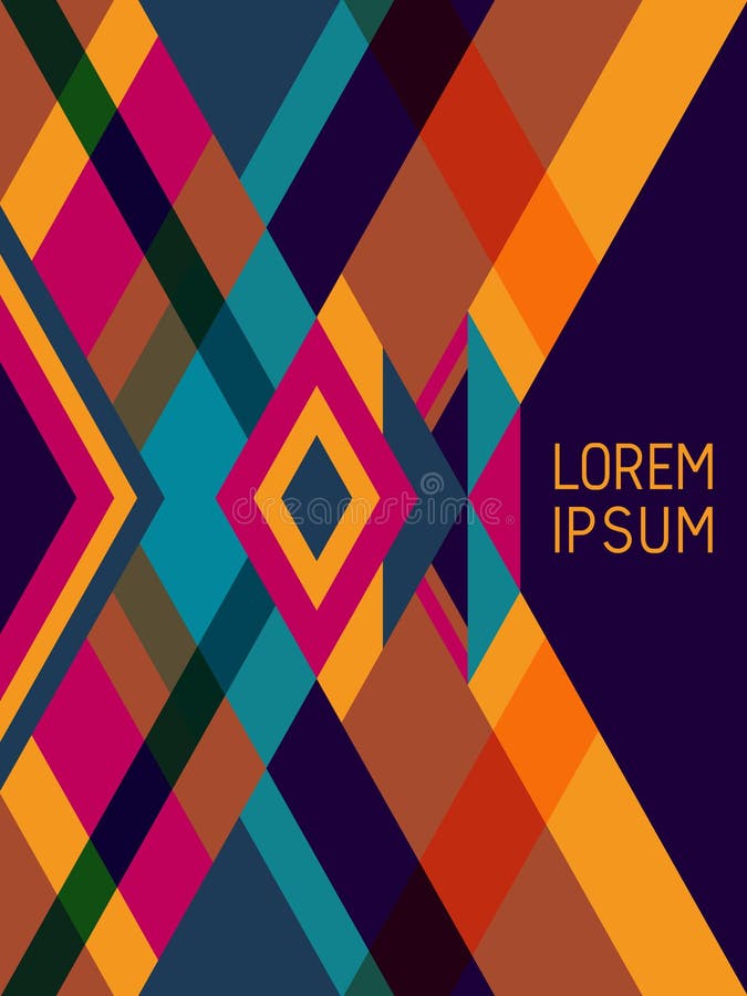 Cover Page Layout Vector Template Geometric Design with Triangles and ...