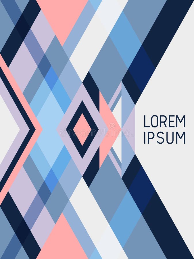 Cover Page Layout Vector Template Geometric Design with Triangles and ...