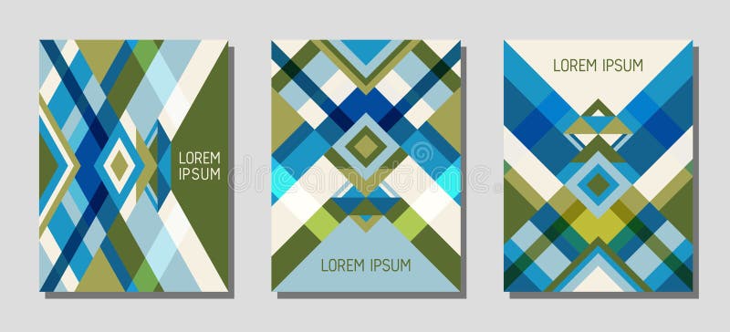 Cover Page Layout Vector Template Geometric Design with Triangles and ...