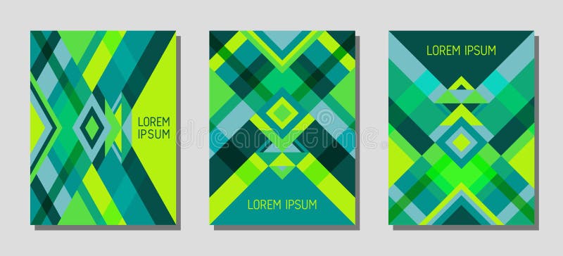 Cover Page Layout Vector Template Geometric Design with Triangles and ...