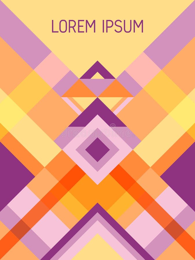 Cover Page Layout Vector Template Geometric Design with Triangles and ...