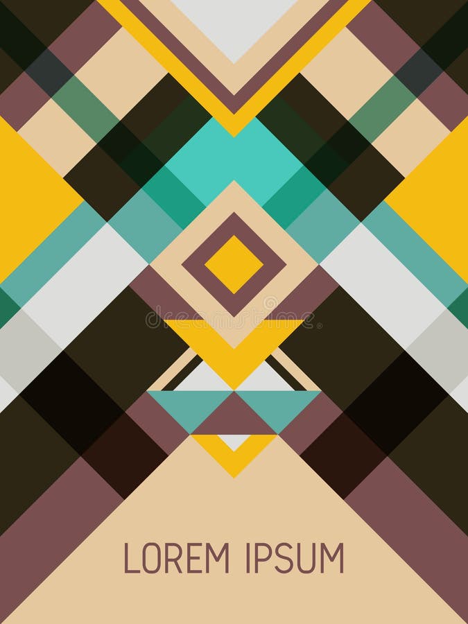 Cover Page Layout Vector Template Geometric Design with Triangles and ...