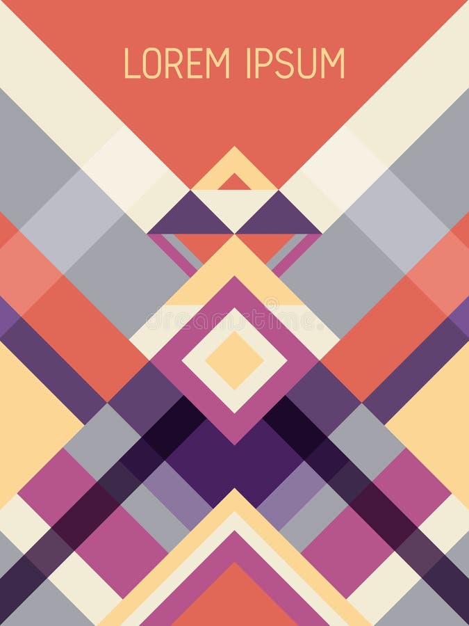 Cover Page Layout Vector Template Geometric Design with Triangles and ...