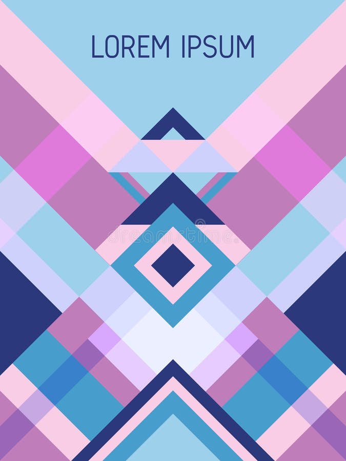 Cover Page Layout Vector Template Geometric Design with Triangles and ...