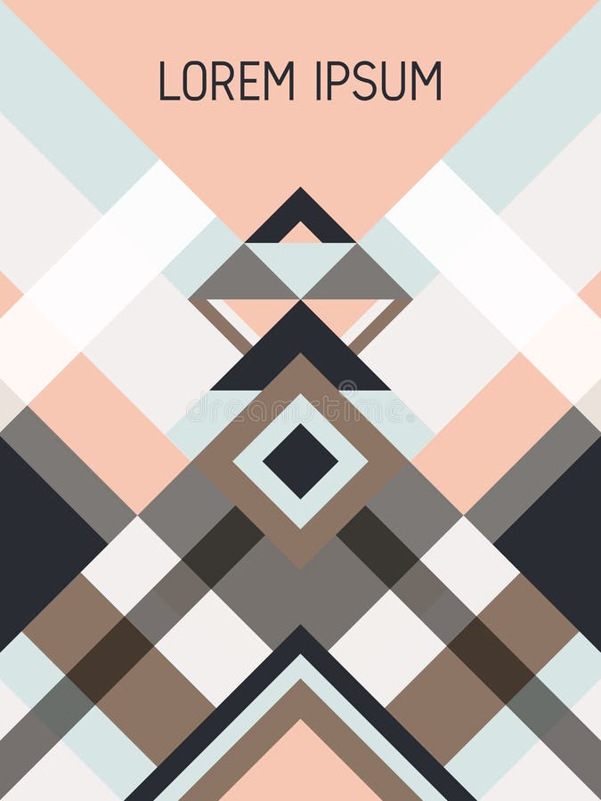 Cover Page Layout Vector Template Geometric Design with Triangles and ...