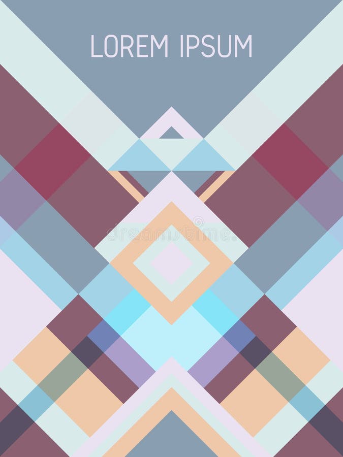 Cover Page Layout Vector Template Geometric Design with Triangles and ...