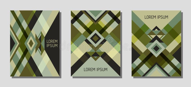 Cover Page Layout Vector Template Geometric Design with Triangles and ...