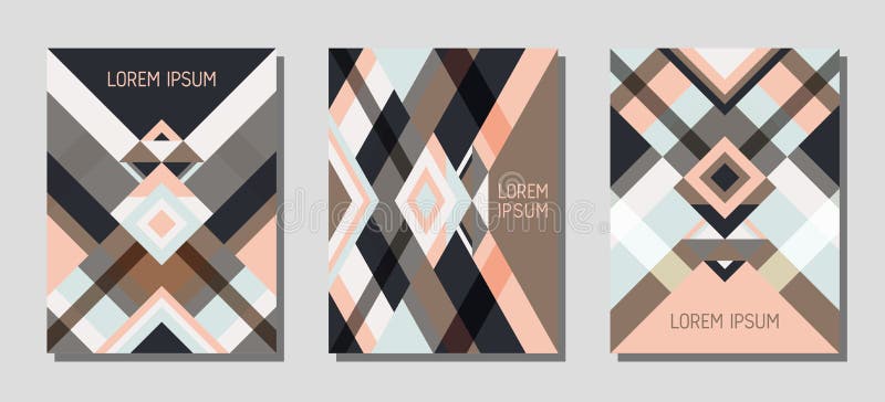 Cover Page Layout Vector Template Geometric Design with Triangles and ...