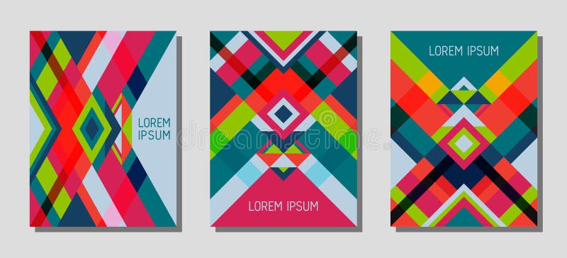 Cover Page Layout Vector Template Geometric Design with Triangles and ...