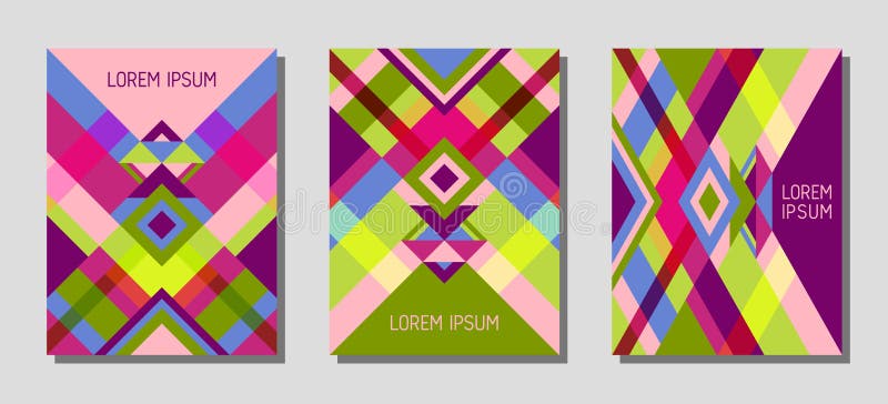Cover Page Layout Vector Template Geometric Design with Triangles and ...