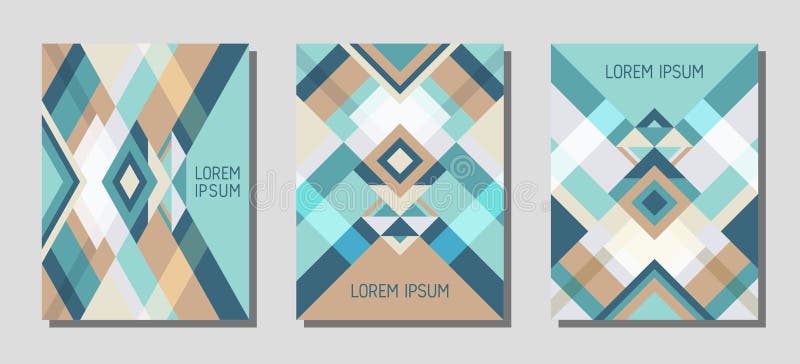 Cover Page Layout Vector Template Geometric Design with Triangles and ...