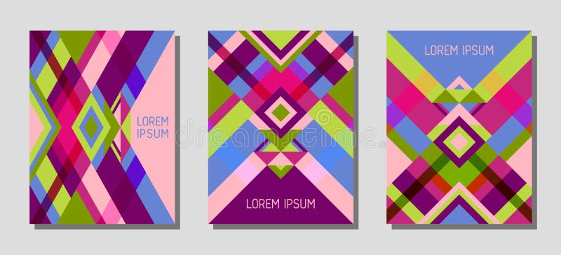 Cover Page Layout Vector Template Geometric Design with Triangles and ...