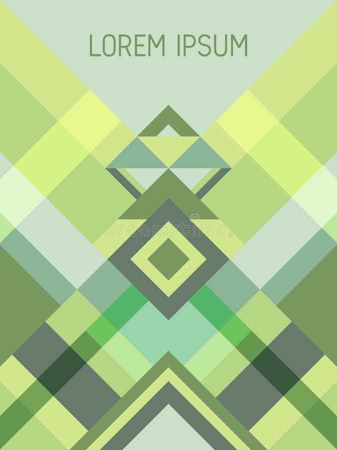 Cover Page Layout Vector Template, Green Geometric Design with ...