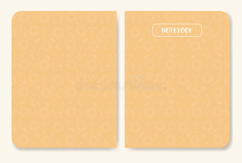 Cover Page Notebook Template in Minimalist Style. Starry Sky Elements ...