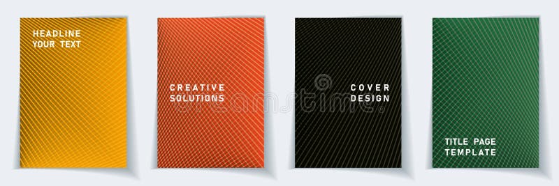 Cover Page Simple Layout Vector Design Set. Stock Vector - Illustration ...