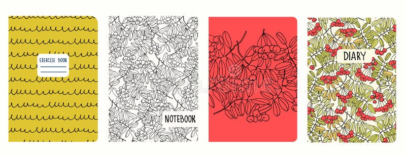 Cover Page Templates Based on Patterns with Ashberry Branches and ...