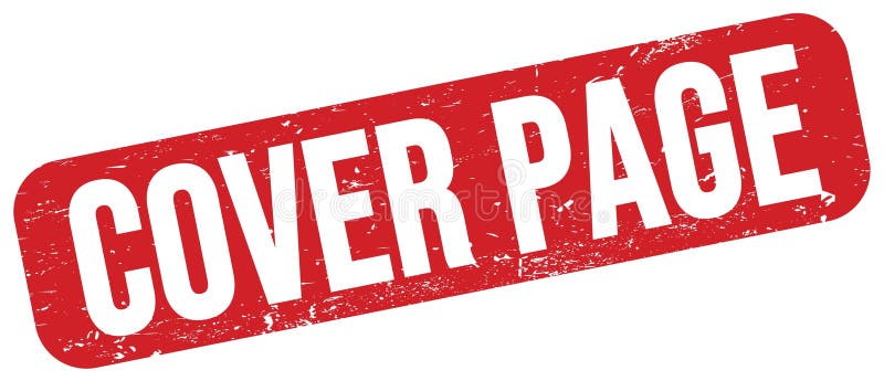 COVER PAGE Text on Red Trapeze Stamp Sign Stock Illustration ...