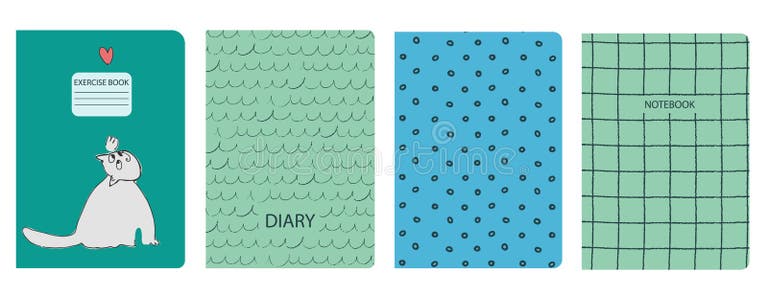 Cover Page Vector Templates with Hand Drawn Cat Headers Isolated and ...