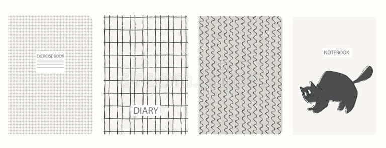 Cover Page Vector Templates with Hand Drawn Cat Headers Isolated and ...