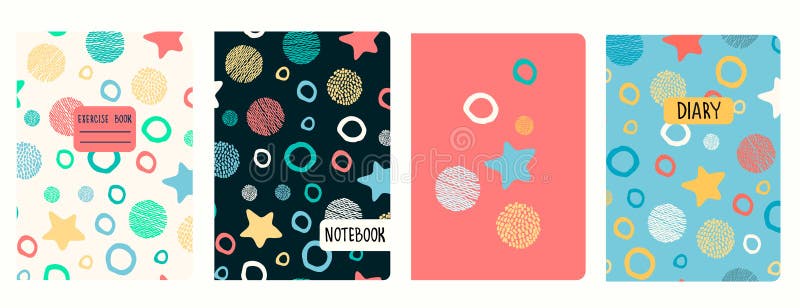 Cover Page Vector Templates with Stars, Planets, Celestial Bodies in ...