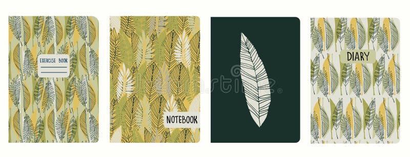 Cover Page Vector Templates with Tropical Leaves. Headers Isolated and ...
