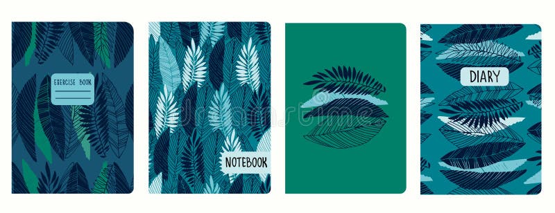 Cover Page Vector Templates with Tropical Leaves. Headers Isolated and ...