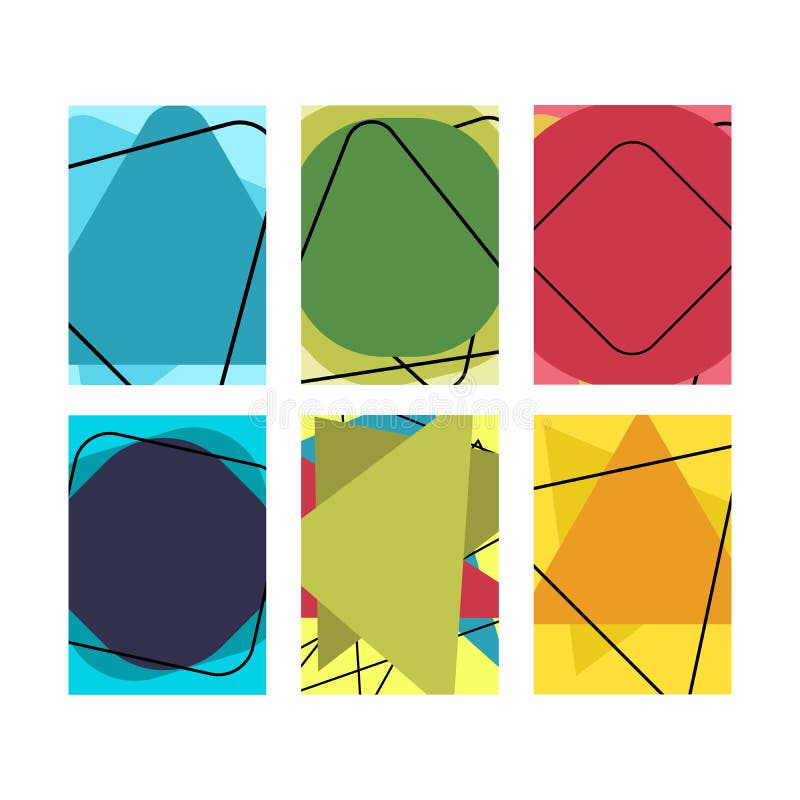 Cover Pages Backgrounds Set with Abstract Shapes Stock Vector ...