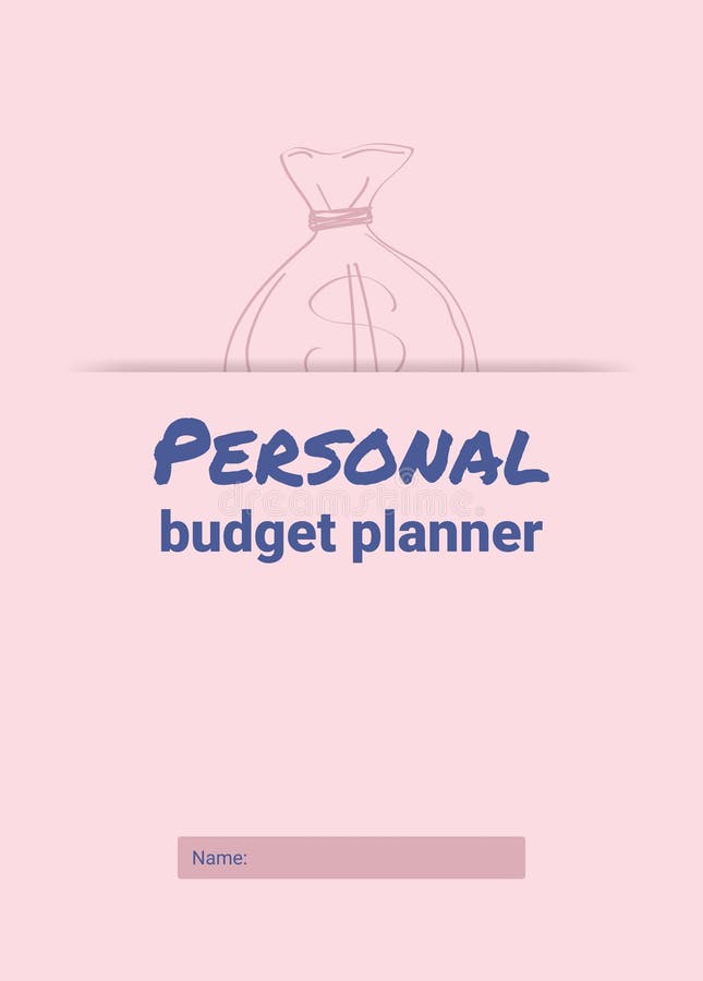 Cover of the Personal Monthly Budget Planner, Vector Illustration ...