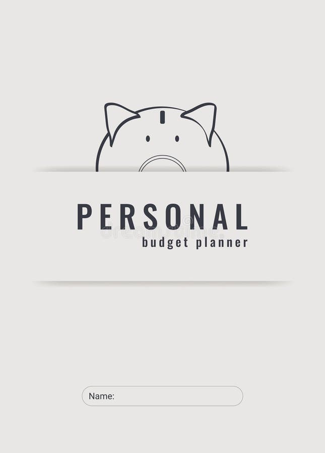 Cover of the Personal Monthly Budget Planner, Vector Illustration ...