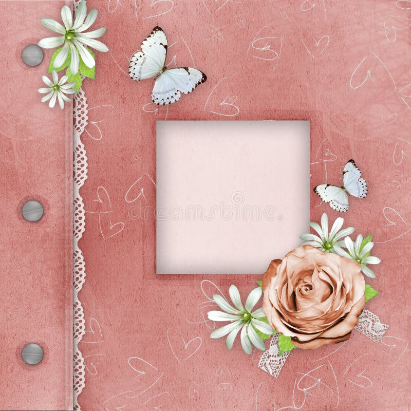 Cover of Pink Album for Photos Stock Illustration - Illustration of ...