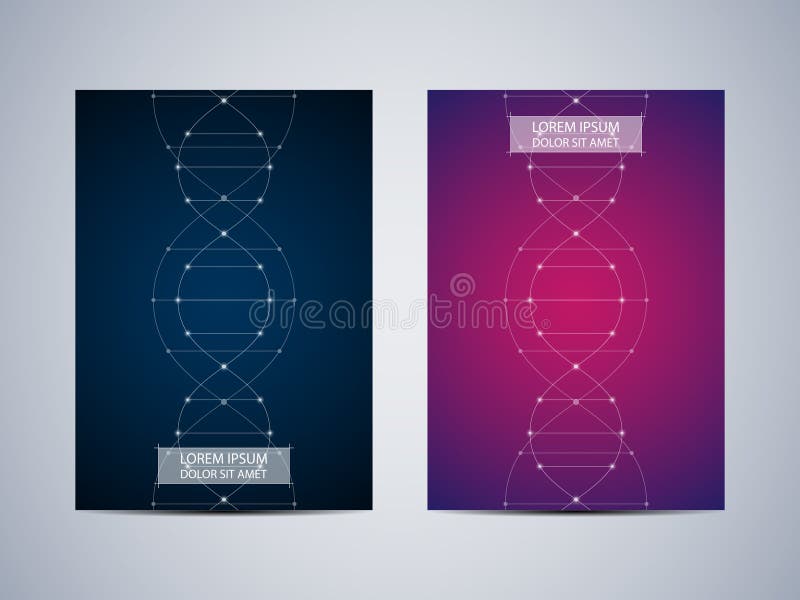 Cover or Poster Design with Molecule Background, Scientific and ...