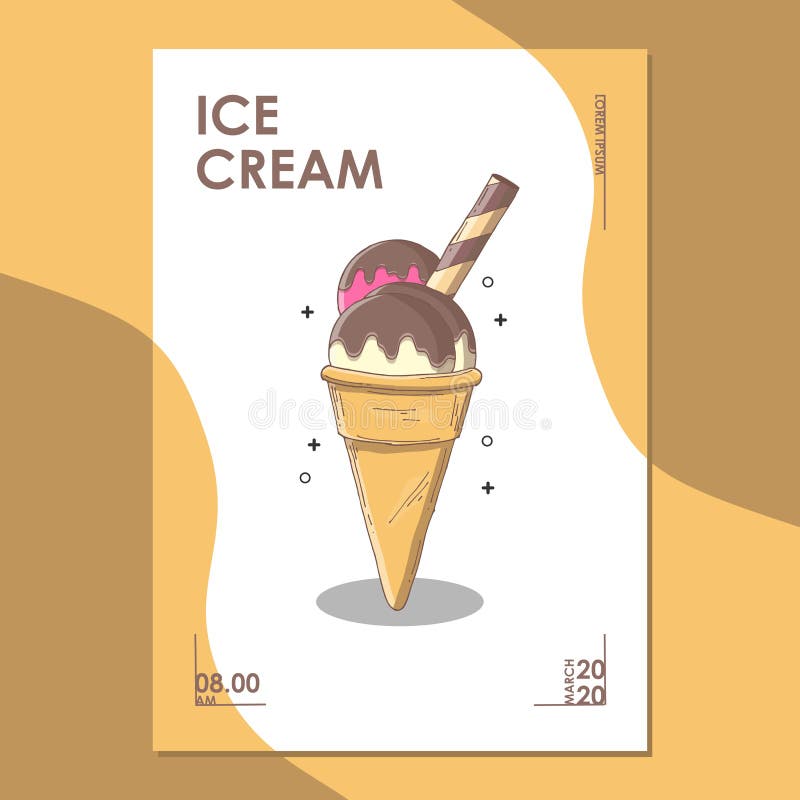 Cover and Poster Design Template with a Ice Cream Stock Vector ...