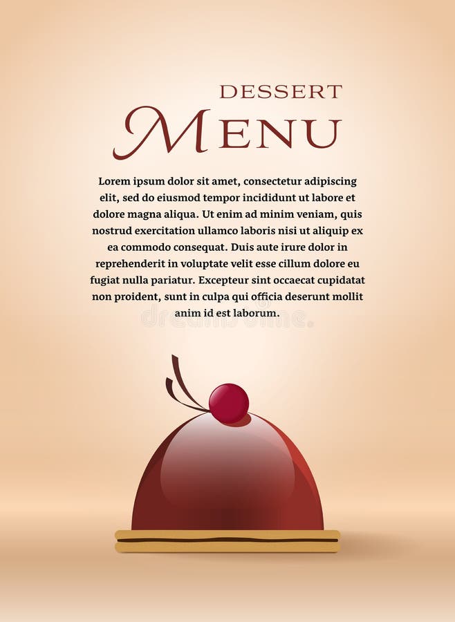Cover for the Restaurant`s Dessert Menu. Vector Illustration Stock ...