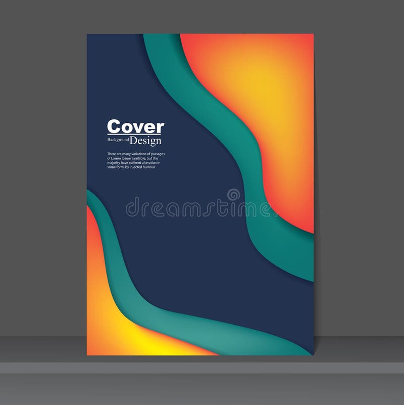Cover Template with Color Fluid Shape Background Stock Vector ...