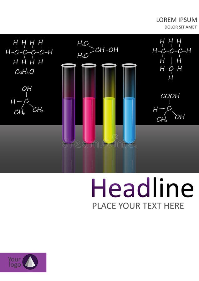 Cover Template Design with Test Tubes Set. Vector. Stock Vector ...