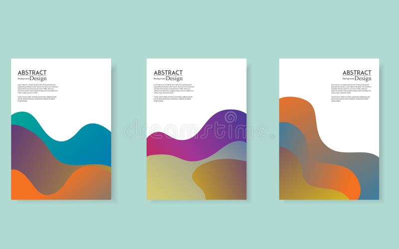 Cover Template with Geometric Fluid Shape Background Stock Vector ...