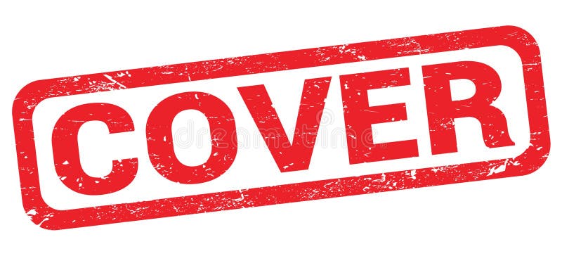 COVER Text Written on Red Rectangle Stamp Stock Illustration ...